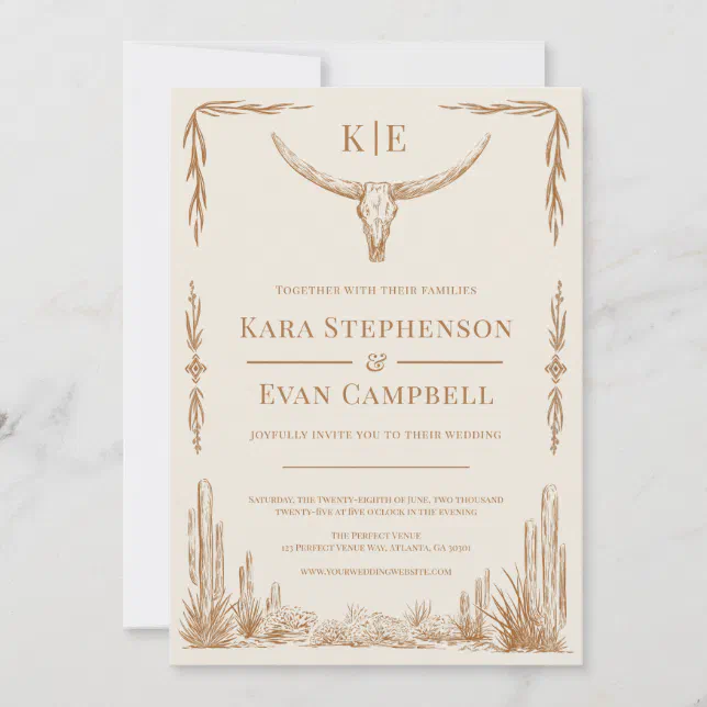 Elegant Rustic Western Wedding Invitation | Zazzle