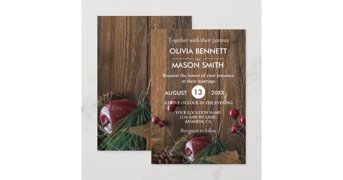 Elegant Rustic Winter Wood Wedding Invite | Zazzle
