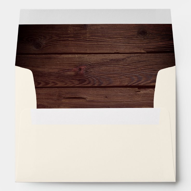 Elegant Rustic Wood Beige Envelope | Zazzle