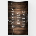 Elegant Rustic Wood Wedding Welcome Banner | Zazzle