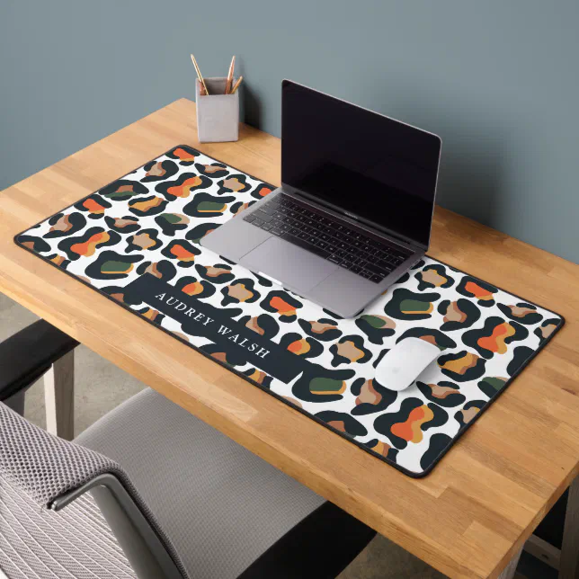 Elegant Safari Animal Skin Leopard spot Girly Desk Mat | Zazzle