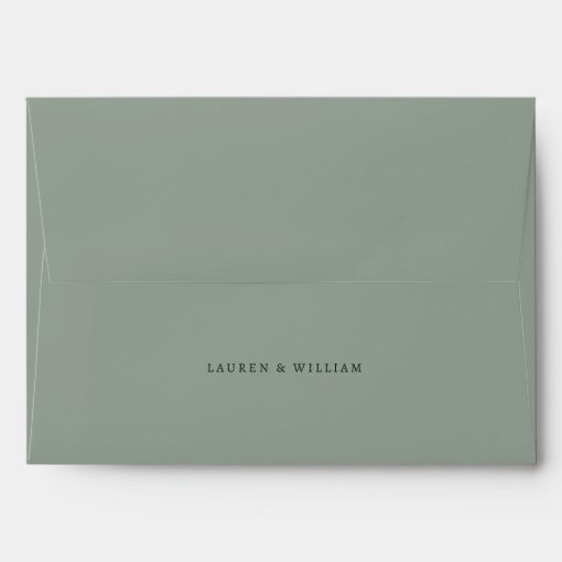 Elegant Sage and Ivory Floral Greenery Wedding Envelope | Zazzle