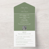 Elegant Sage Green All in One Wedding Invite | Zazzle