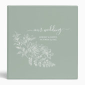 Elegant Sage Green and White Script 3 Ring Binder | Zazzle