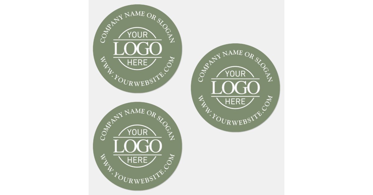Elegant Sage Green Business Logo Promotional Labels | Zazzle