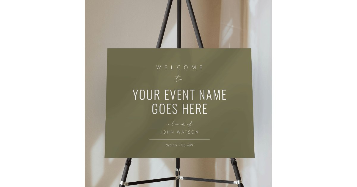 Elegant Sage Green Corporate Event Welcome Sign | Zazzle Elegant Sage Green Corporate Event Welcome Sign | Zazzle