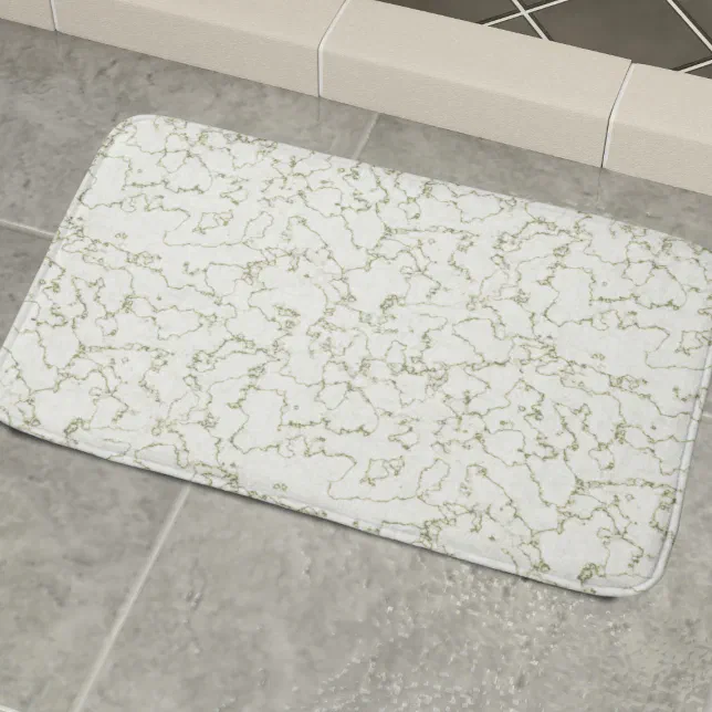Elegant Sage Green Marble Bath Mat | Zazzle