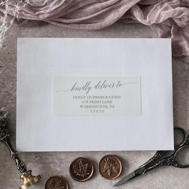Elegant Sage Green Wedding Guest Address Labels | Zazzle