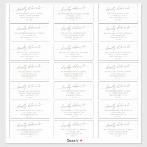 Elegant Sage Green Wedding Guest Address Labels | Zazzle