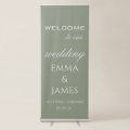 Elegant Sage Green Wedding Welcome Retractable Banner | Zazzle