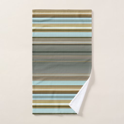 Elegant Sandy Beach Rose Gold Striped Pattern Bath Towel Set | Zazzle