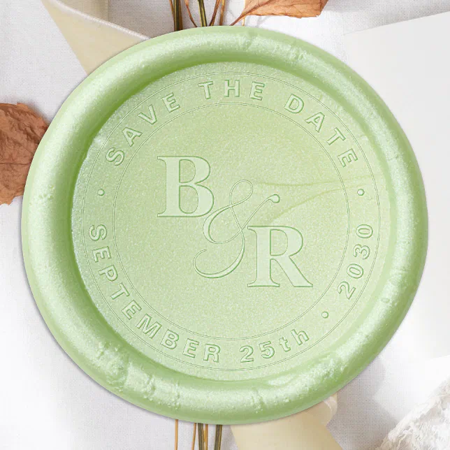 Elegant Save The Date Personalized Wedding Wax Seal Stamp | Zazzle
