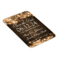 Elegant Save The Date Sparkling Lights Gold Magnet | Zazzle