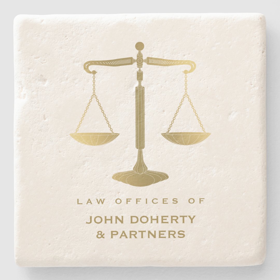 Elegant Scales of Justice | Law Gifts Stone Coaster | Zazzle
