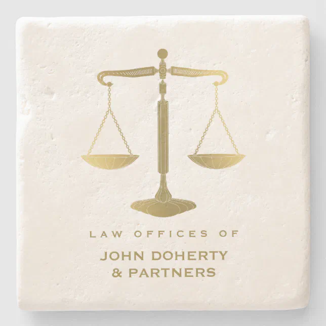 Elegant Scales of Justice | Law Gifts Stone Coaster | Zazzle