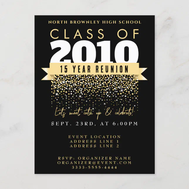 Elegant School Reunion Design Invitation Postcard | Zazzle