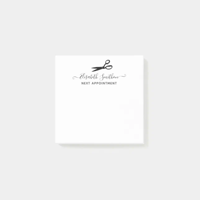 Elegant Scissors Hair Stylist Next Appointment Post-it Notes | Zazzle
