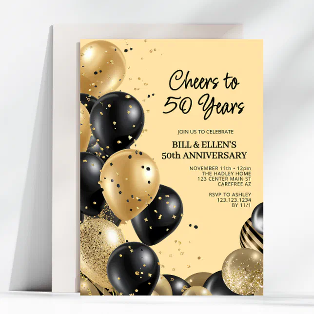 Elegant Script 50th Wedding Anniversary Invitation | Zazzle