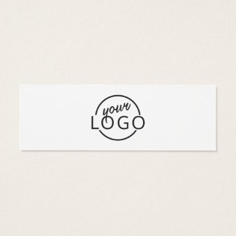 Elegant script add logo white Mini Business Card | Zazzle