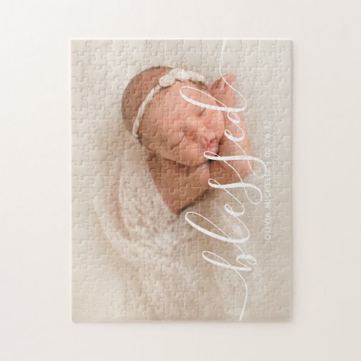 Elegant Script Add Your Own Photo Jigsaw Puzzle | Zazzle