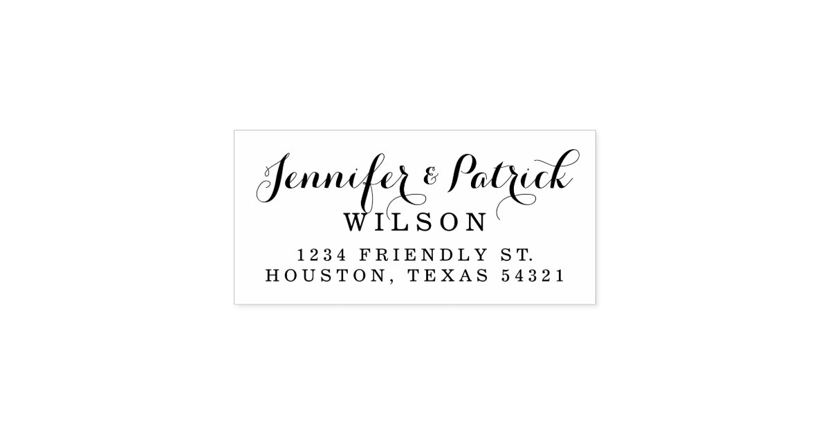 Elegant Script Address Self-inking Stamp | Zazzle