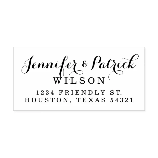 Elegant Script Address Self-inking Stamp | Zazzle