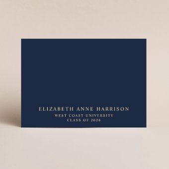 Elegant Script Advice Wishes Blue Gold Graduation Enclosure Card | Zazzle