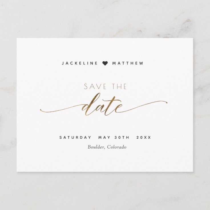 Elegant Script and Simple, Wedding Save The Date Postcard | Zazzle
