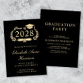 Elegant Script Black College Graduation Party Invitation | Zazzle