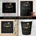 Elegant Script Black Gold Graduation Thank You Card | Zazzle
