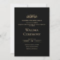 Elegant Script Black Gold Muslim Walima Ceremony Invitation | Zazzle