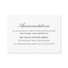 Elegant Script Black White Wedding Accommodations Enclosure Card | Zazzle