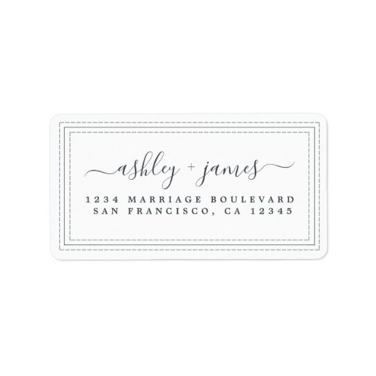 Elegant Script Black White Wedding Return Address Label | Zazzle.com