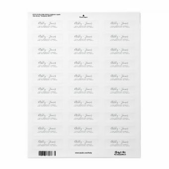 Elegant Script Black White Wedding Return Address Label | Zazzle