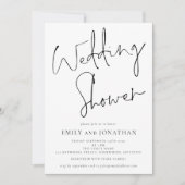 Elegant Script Black White Wedding Shower Invitation | Zazzle