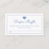 Elegant Script Blue Diaper Raffle Baby Shower Enclosure Card | Zazzle