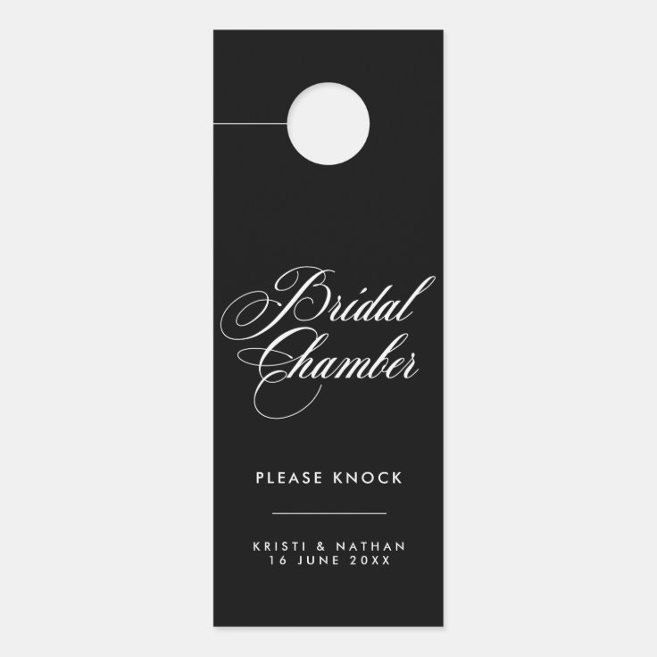 Elegant Script Bridal Chamber Wedding Door Sign | Zazzle