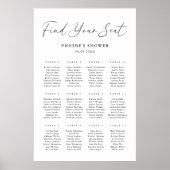 Elegant Script Bridal Shower Seating Chart | Zazzle