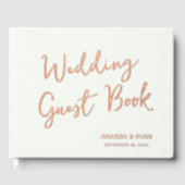 Elegant Script Bride Groom Wedding Foil Guest Book | Zazzle