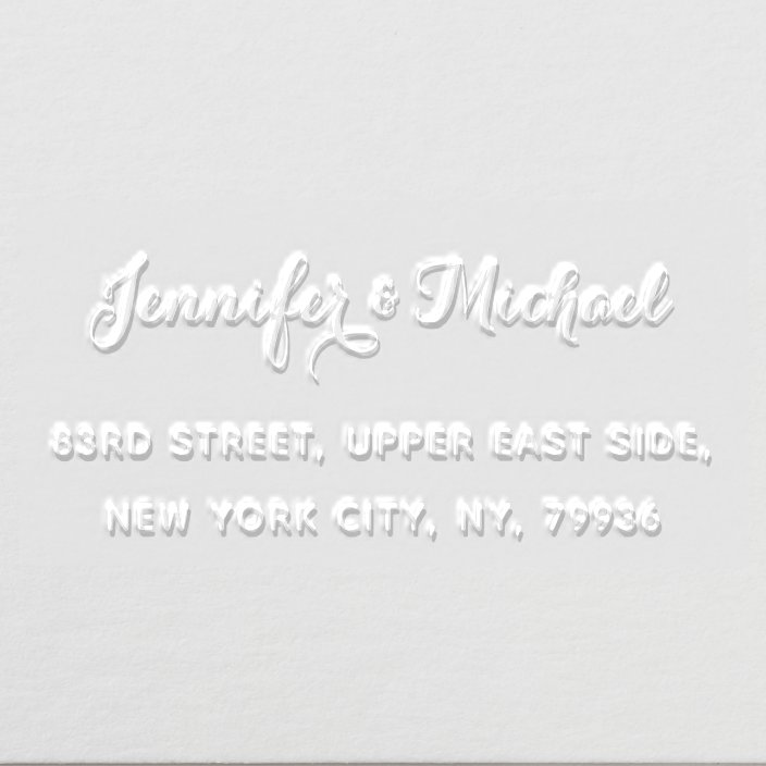 Elegant Script Bride Groom Weddings Return Address Embosser | Zazzle