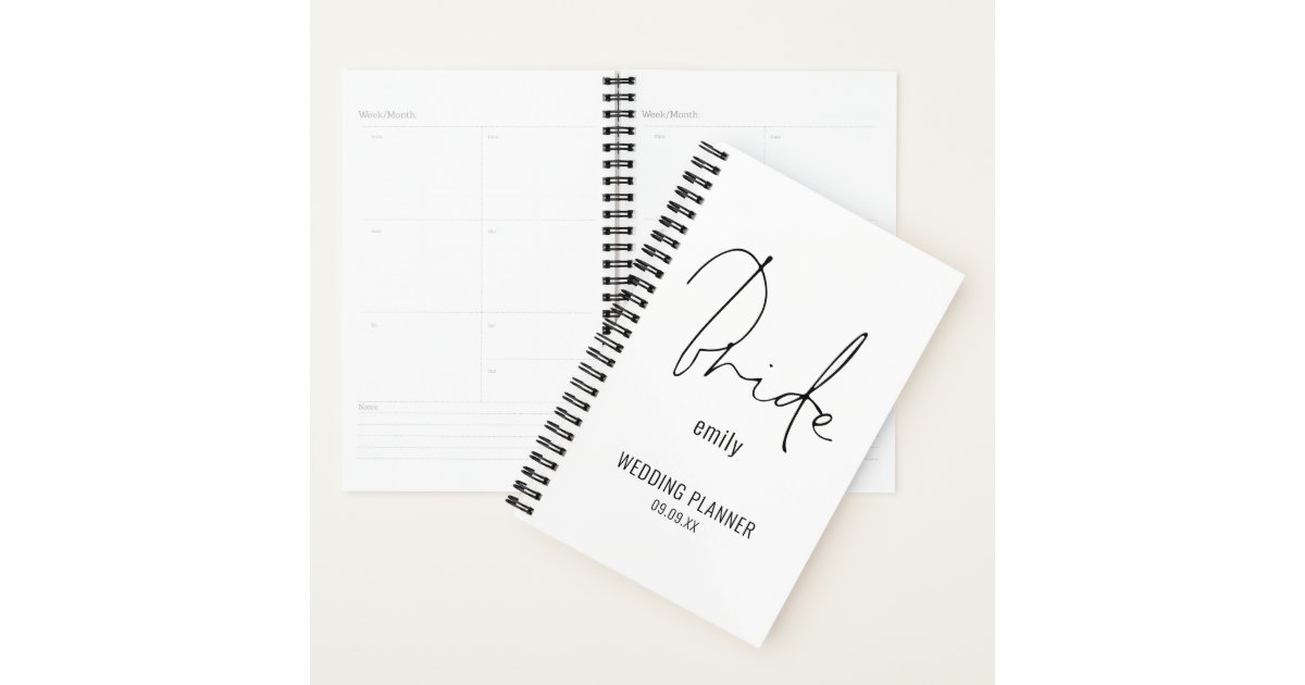 Elegant Script Bride Name Wedding Planner | Zazzle