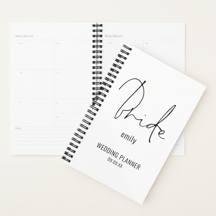 Elegant Script Bride Name Wedding Planner | Zazzle