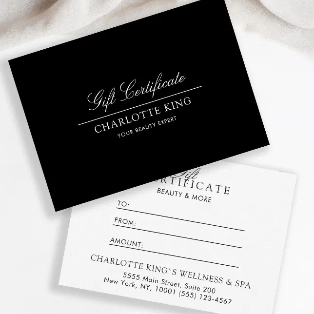 Elegant Script | Business Gift Certificate | Zazzle