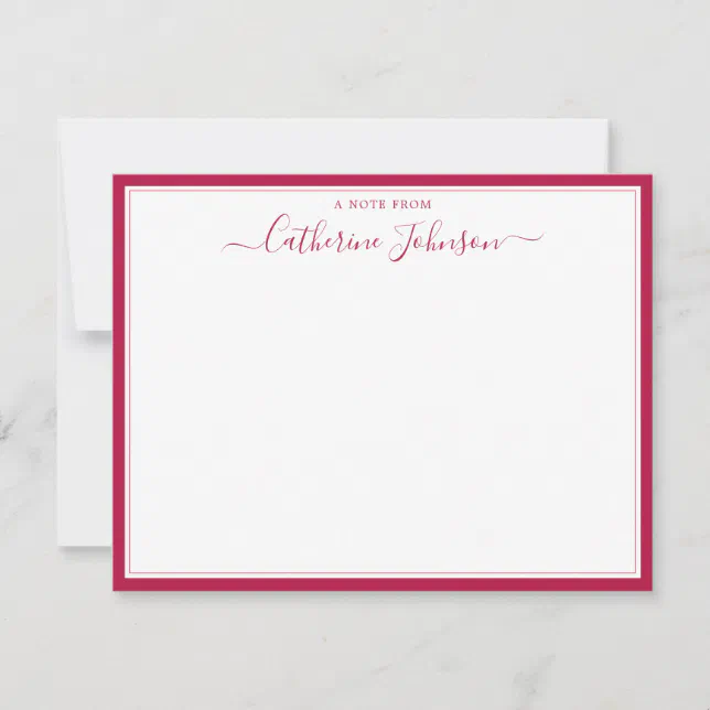 Elegant Script Calligraphy A Note From Burgundy | Zazzle
