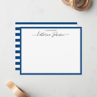 Elegant Script Calligraphy A Note From Navy Blue | Zazzle