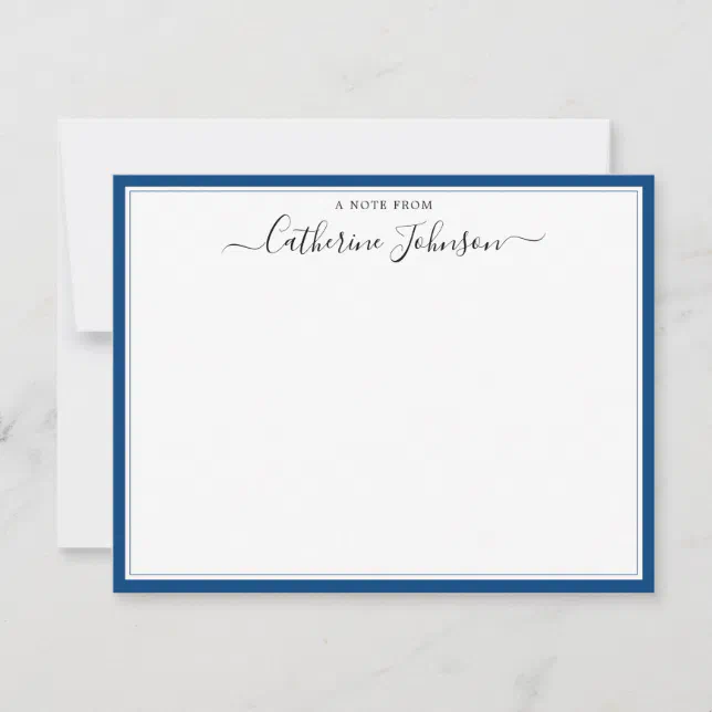Elegant Script Calligraphy A Note From Navy Blue | Zazzle