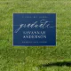 Elegant Script Calligraphy Blue Graduation Yard Sign | Zazzle