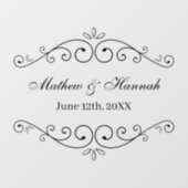 Elegant Script Calligraphy Custom Wedding Floor Decals | Zazzle