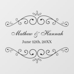 Elegant Script Calligraphy Custom Wedding Floor Decals | Zazzle
