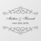 Elegant Script Calligraphy Custom Wedding Floor Decals | Zazzle